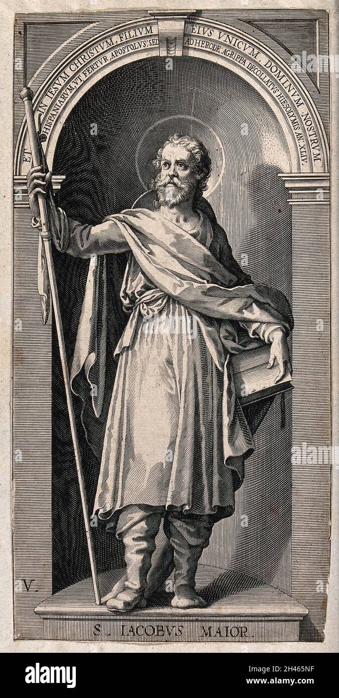 Saint James the Great. Line engraving Stock Photo - Alamy
