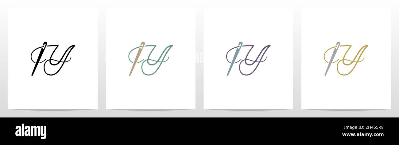 Thread And Needle Formed Letter Logo Design Y Stock Vector Image & Art ...