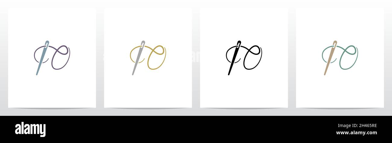 Thread And Needle Formed Letter Logo Design O Stock Vector Image & Art ...