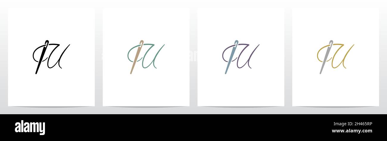 Thread And Needle Formed Letter Logo Design U Stock Vector Image & Art ...