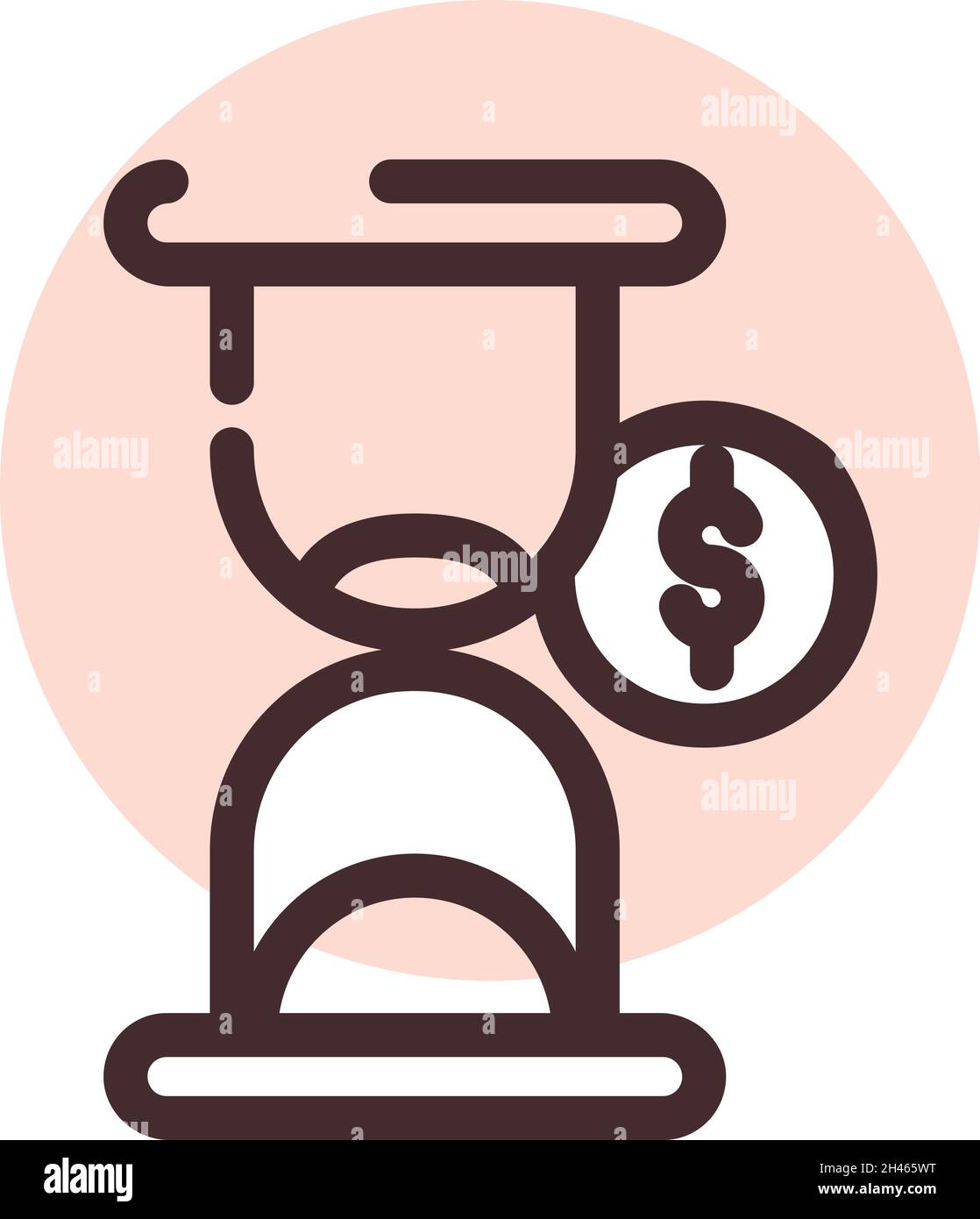 Money and time management, illustration, vector, on a white background ...