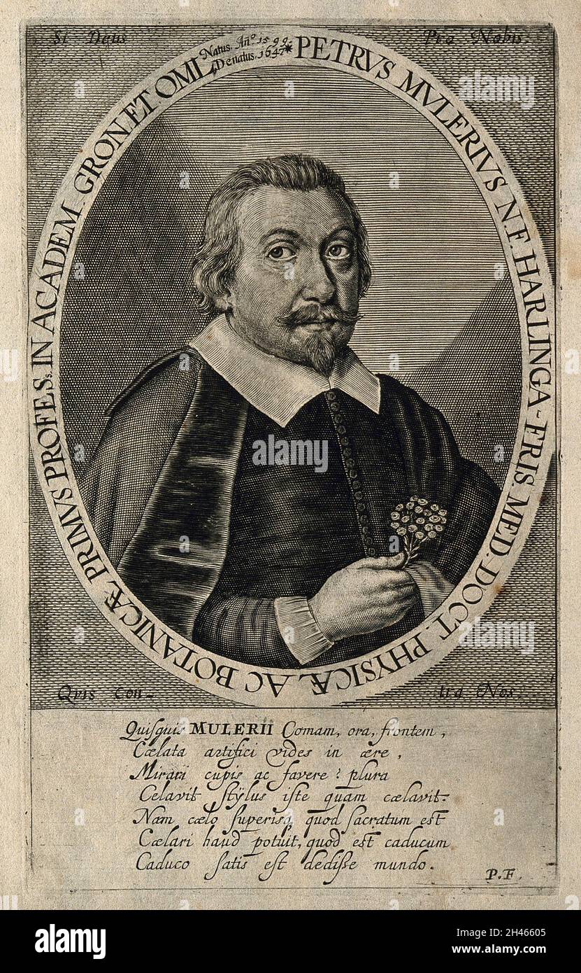 Petrus Mulerius. Line engraving, 1654 Stock Photo - Alamy