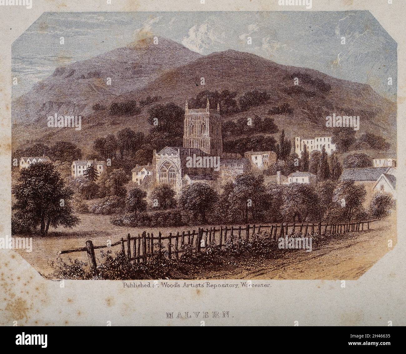 Great Malvern, Worcestershire. Coloured process print Stock Photo - Alamy