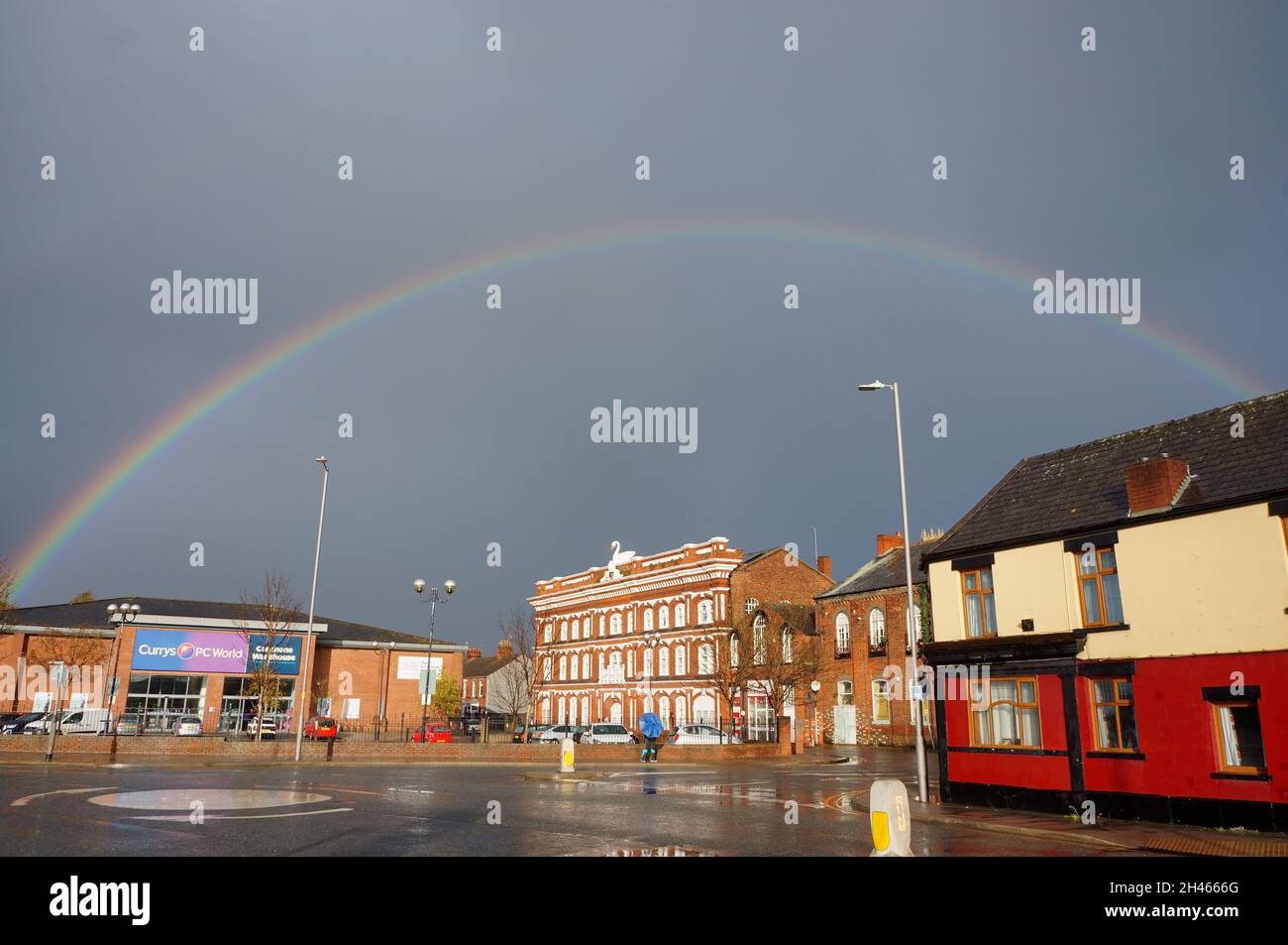 Panoramic View of the Eagle pub, Swan house and PC World./West St ...