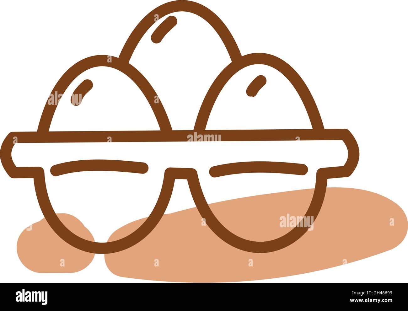 Three fresh eggs, illustration, vector, on a white background Stock ...