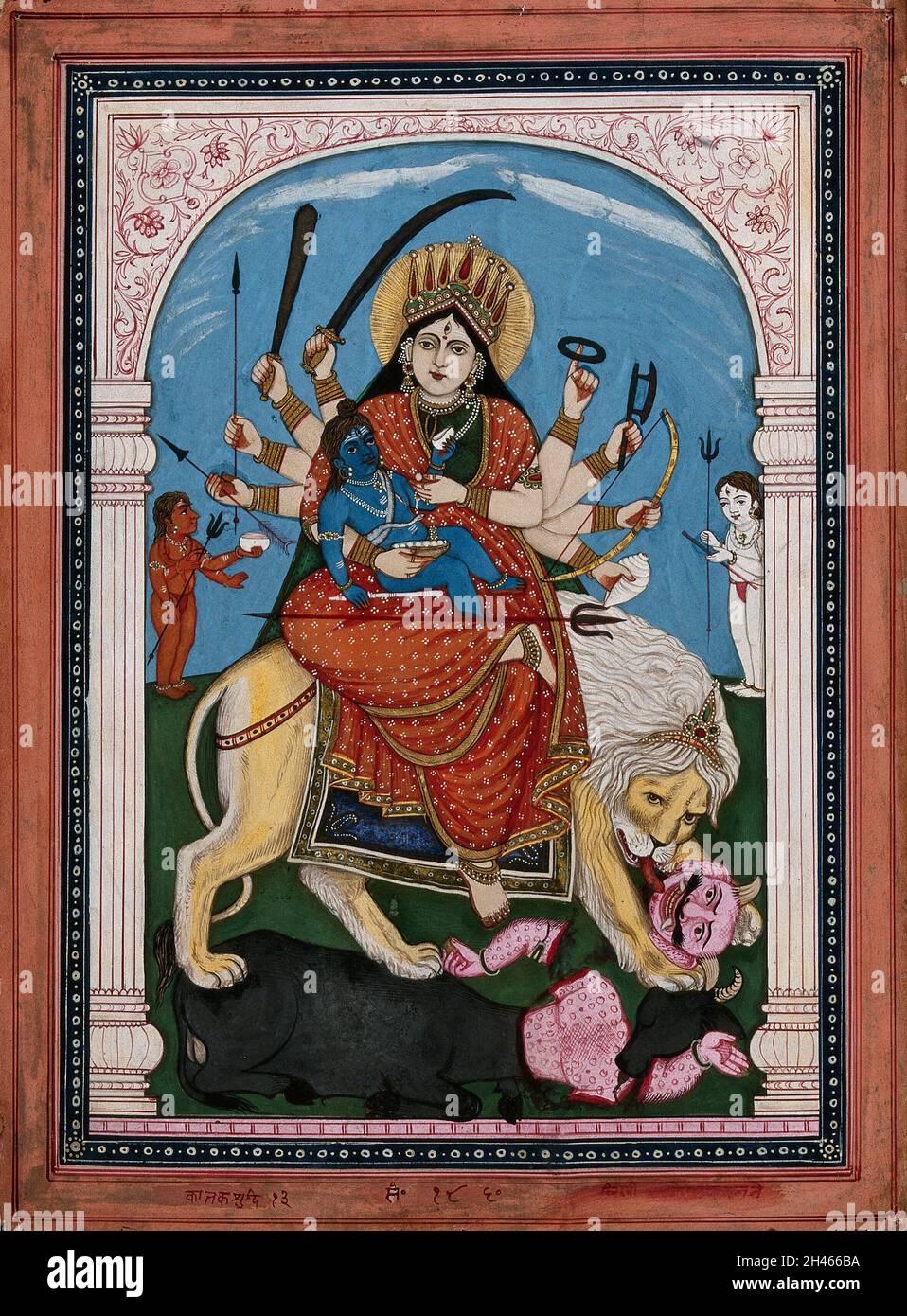 Goddess durga killing mahishasura hi-res stock photography and images ...