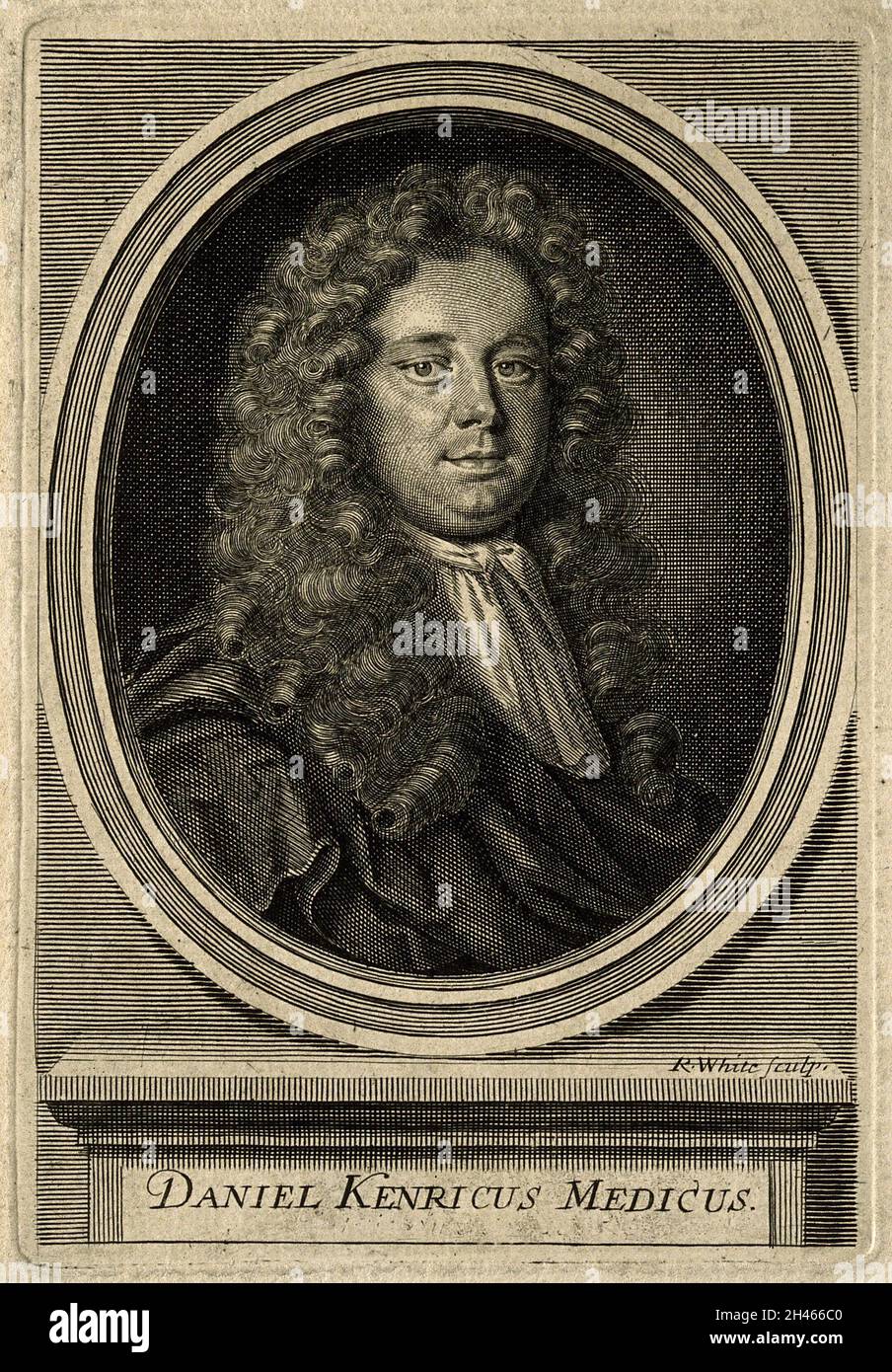 Daniel Kenrick [Kendrick]. Line engraving by R. White Stock Photo - Alamy