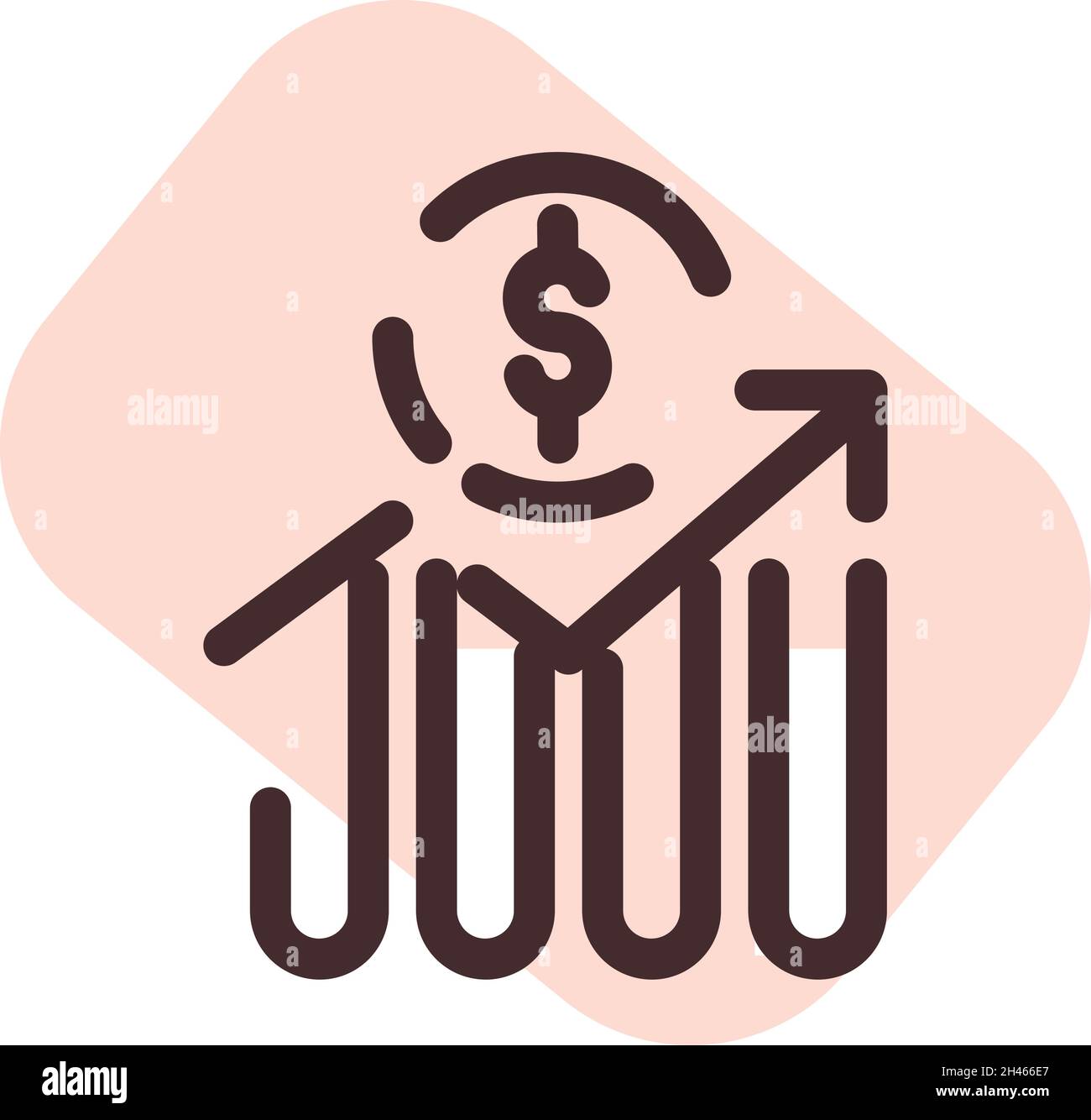 Profit increase graph, illustration, vector, on a white background ...