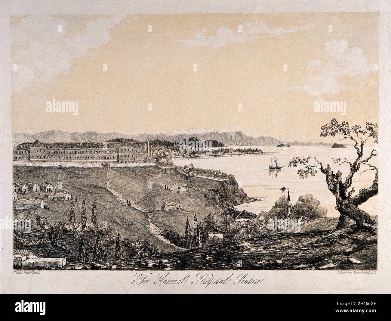 Crimean War: aerial view of the general hospital at Scutari, Turkey ...