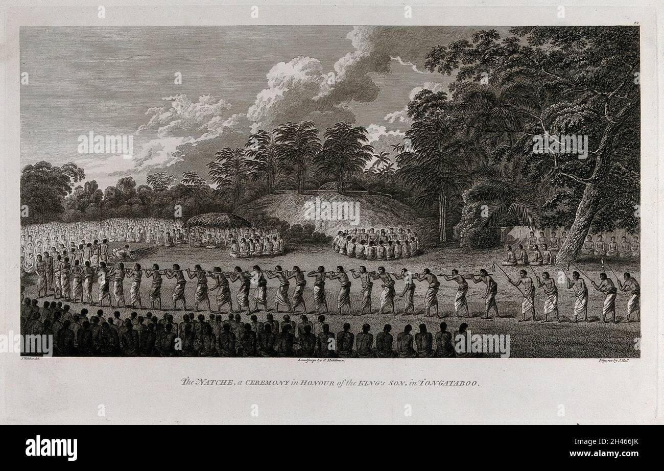 A ceremony in honour of the King's son, on the island of Tongataboo ...