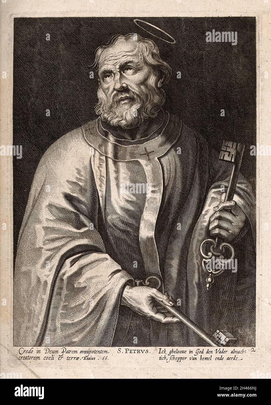 Saint Peter. Line engraving Stock Photo - Alamy