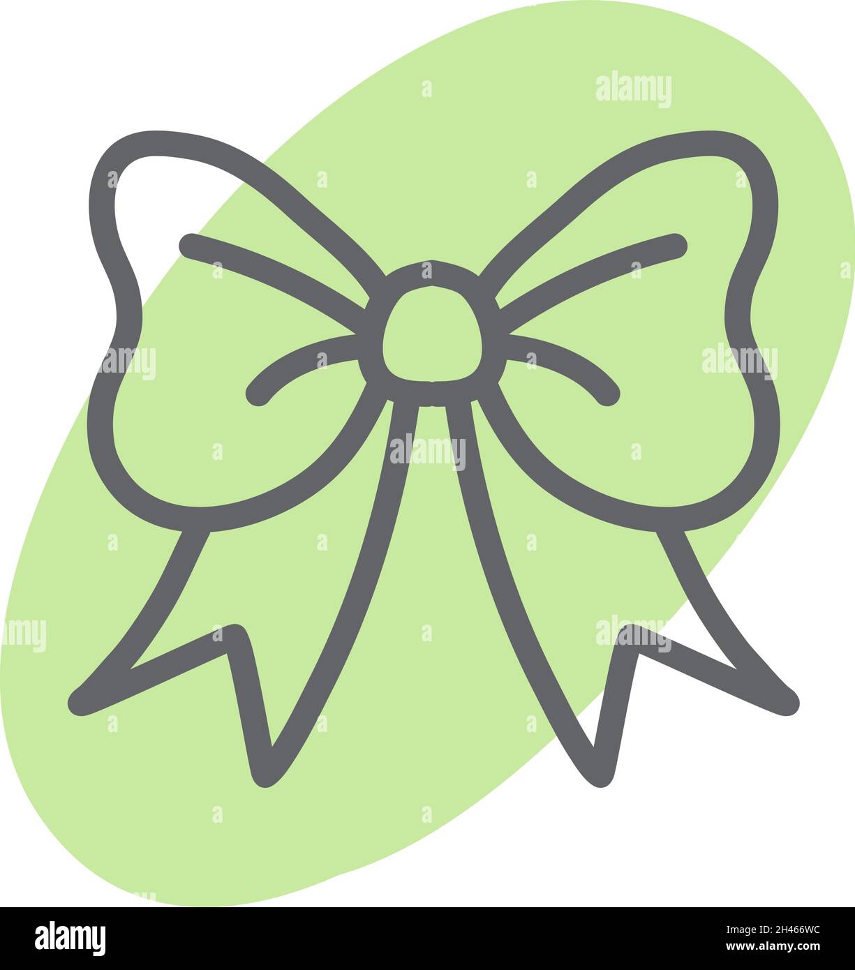 Green bow, illustration, vector, on a white background Stock Vector ...