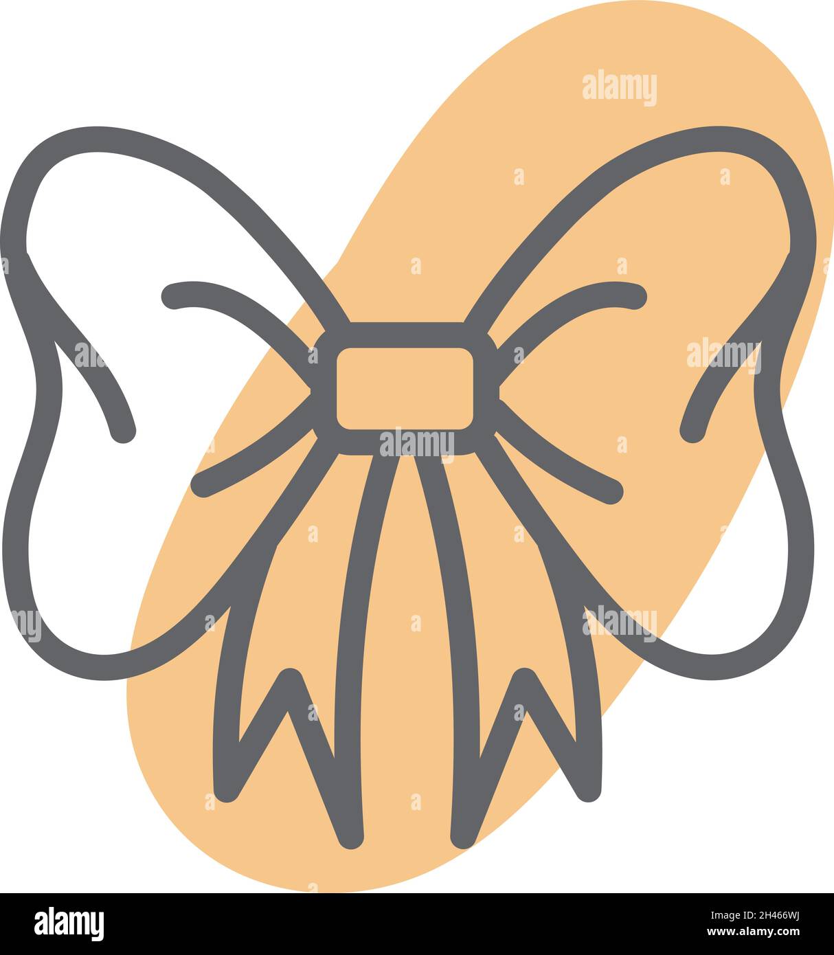 Fancy orange bow, illustration, vector, on a white background Stock ...