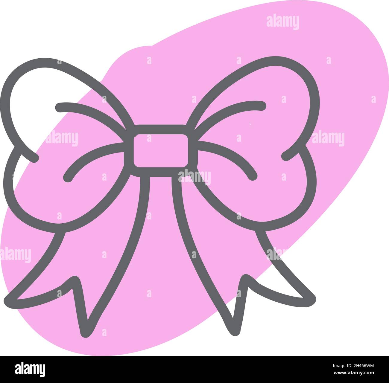 Cute pink ribbon, illustration, vector, on a white background Stock ...