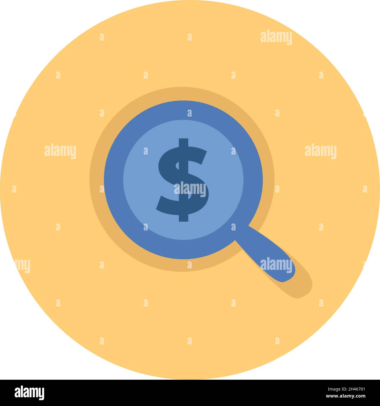 Banking search magnifyer, illustration, vector, on a white background ...