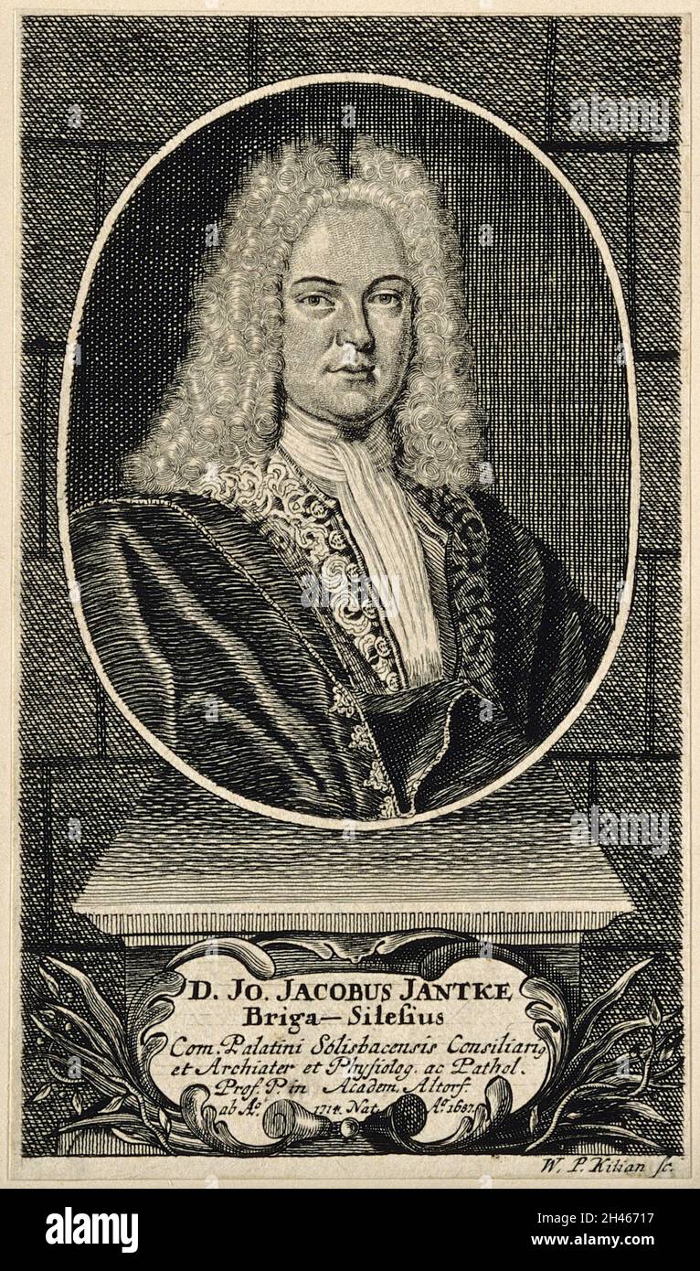 Johann Jacob Jantke. Line engraving by W. P. Kilian, 1728 Stock Photo ...