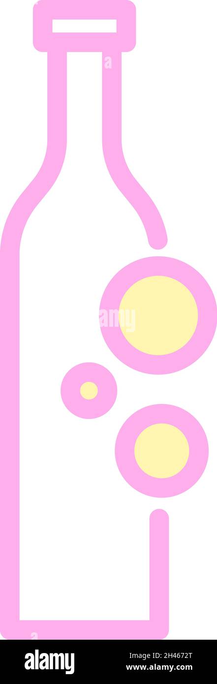 Pink cola bottle, illustration, vector, on a white background Stock ...