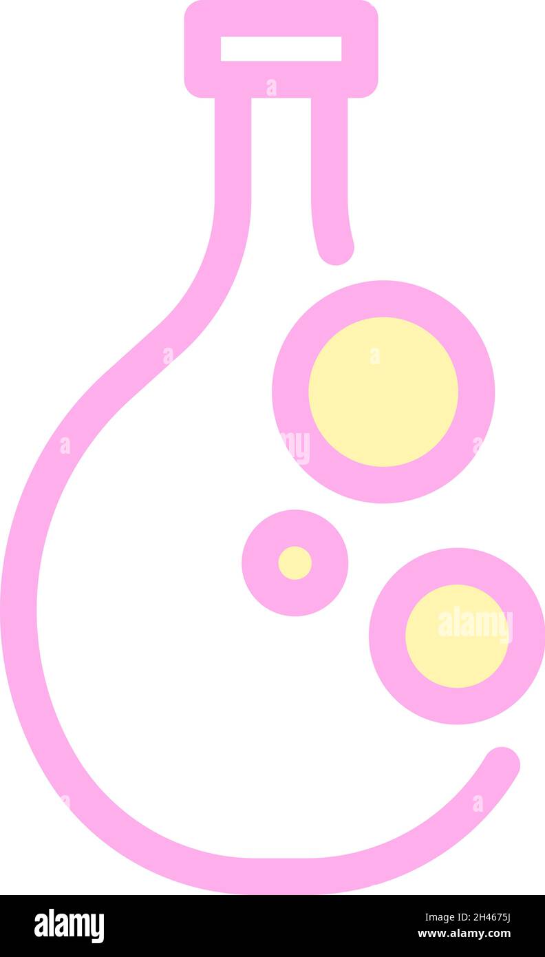 Pink potion bottle, illustration, vector, on a white background Stock ...