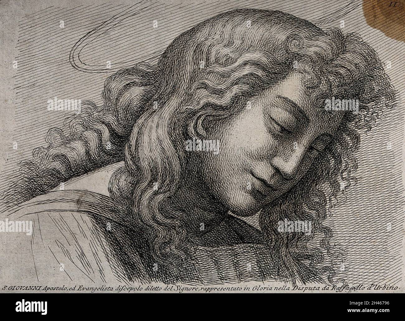 Saint John the Evangelist. Etching after Raphael Stock Photo - Alamy