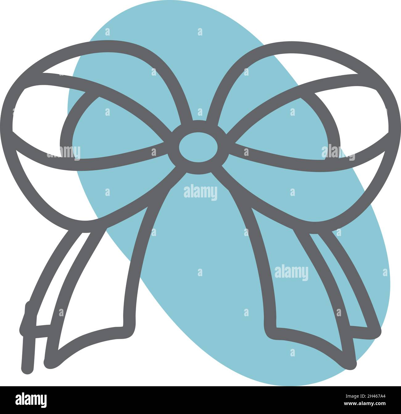 Blue princess bow, illustration, vector, on a white background Stock ...