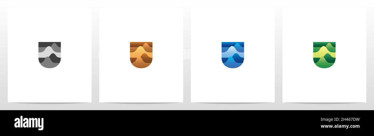 Terrain Landscape On Letter Logo Design U Stock Vector Image & Art - Alamy