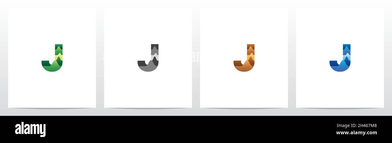 Terrain Landscape On Letter Logo Design J Stock Vector Image & Art - Alamy
