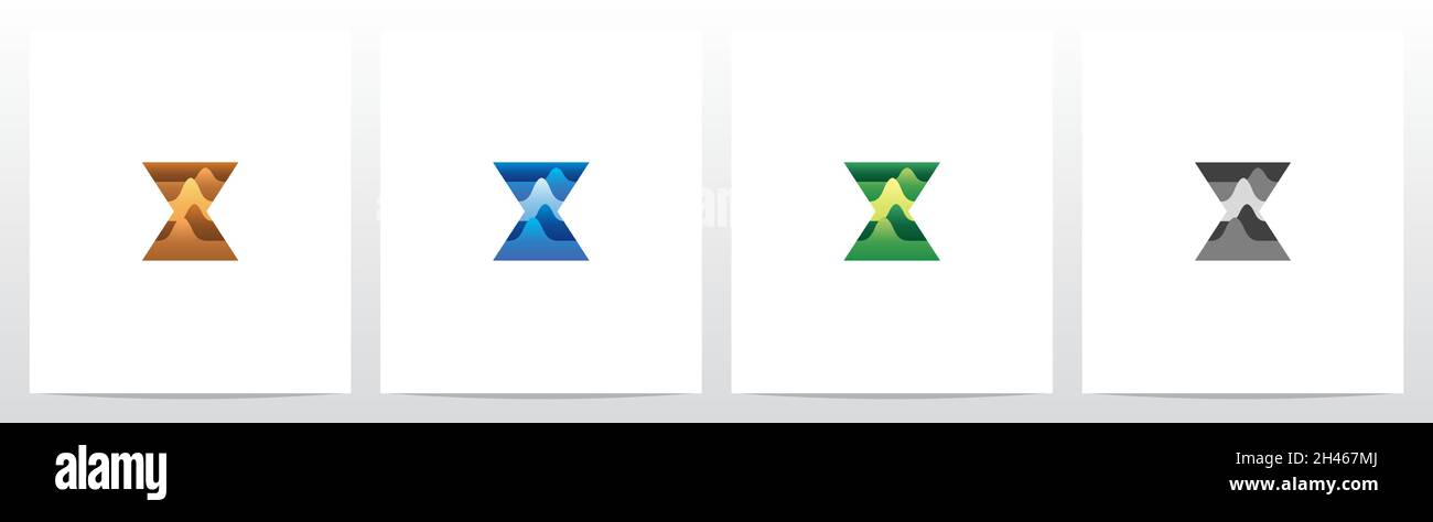 Terrain Landscape On Letter Logo Design X Stock Vector Image & Art - Alamy