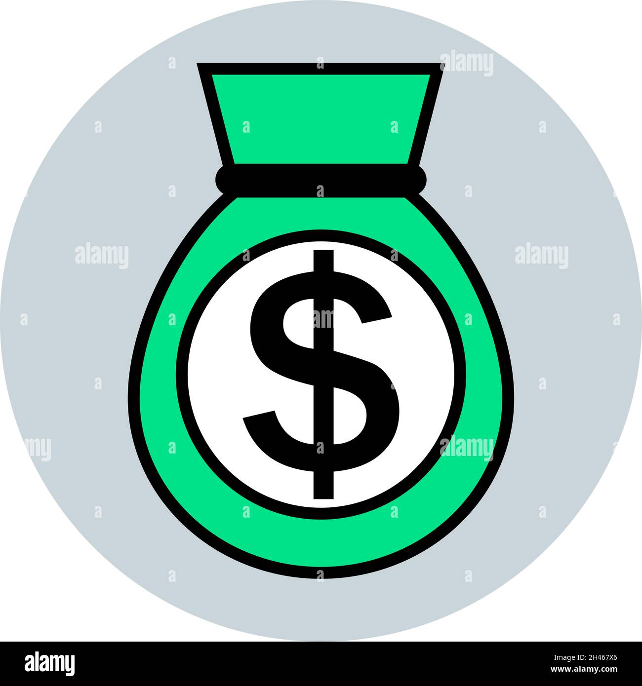 Money bag, illustration, vector, on a white background Stock Vector ...