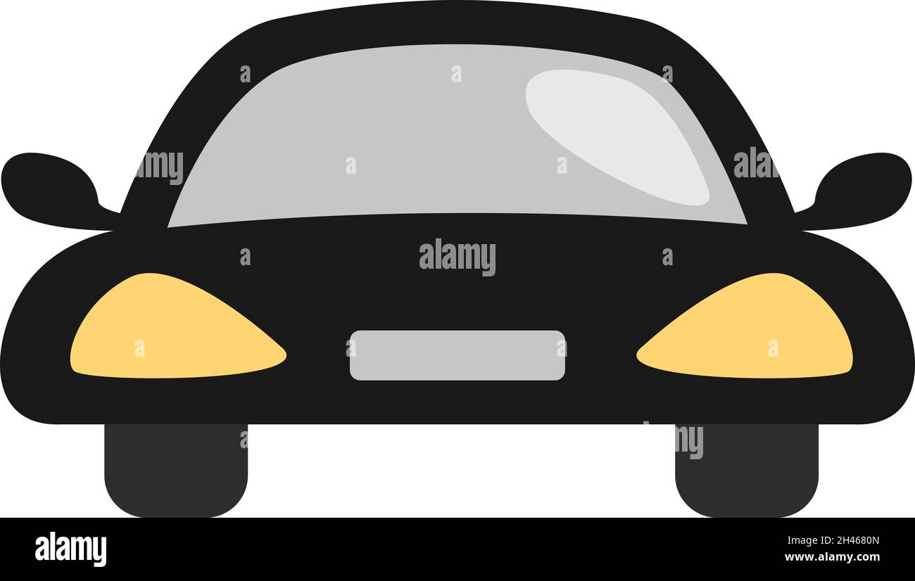 Fancy black car, illustration, vector, on a white background Stock ...