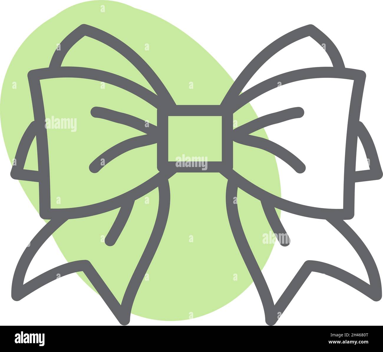 Cute green ribbon, illustration, vector, on a white background Stock ...