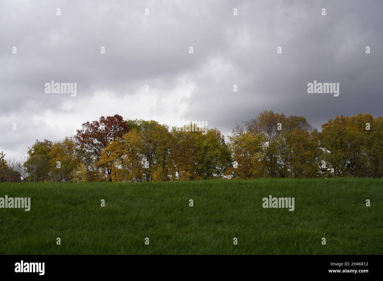 Lawn, Color changing, and clouds Stock Photo - Alamy