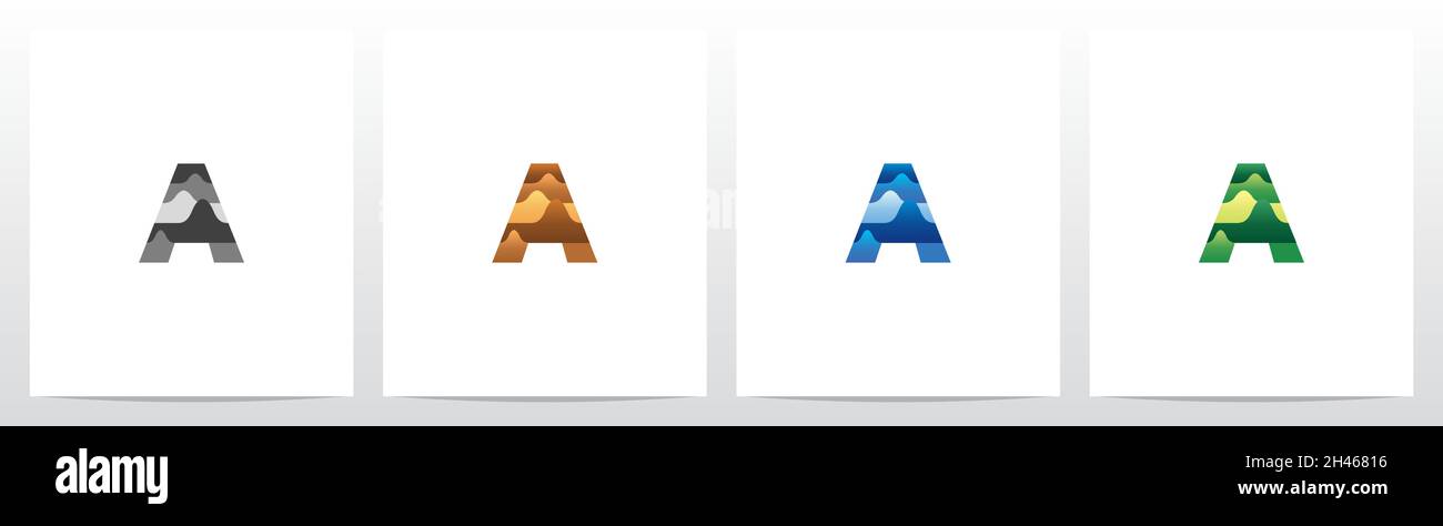 Terrain Landscape On Letter Logo Design A Stock Vector Image & Art - Alamy