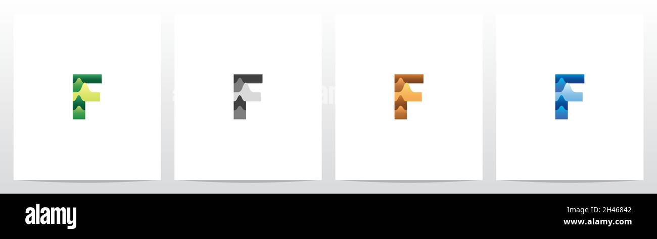 Terrain Landscape On Letter Logo Design F Stock Vector Image & Art - Alamy