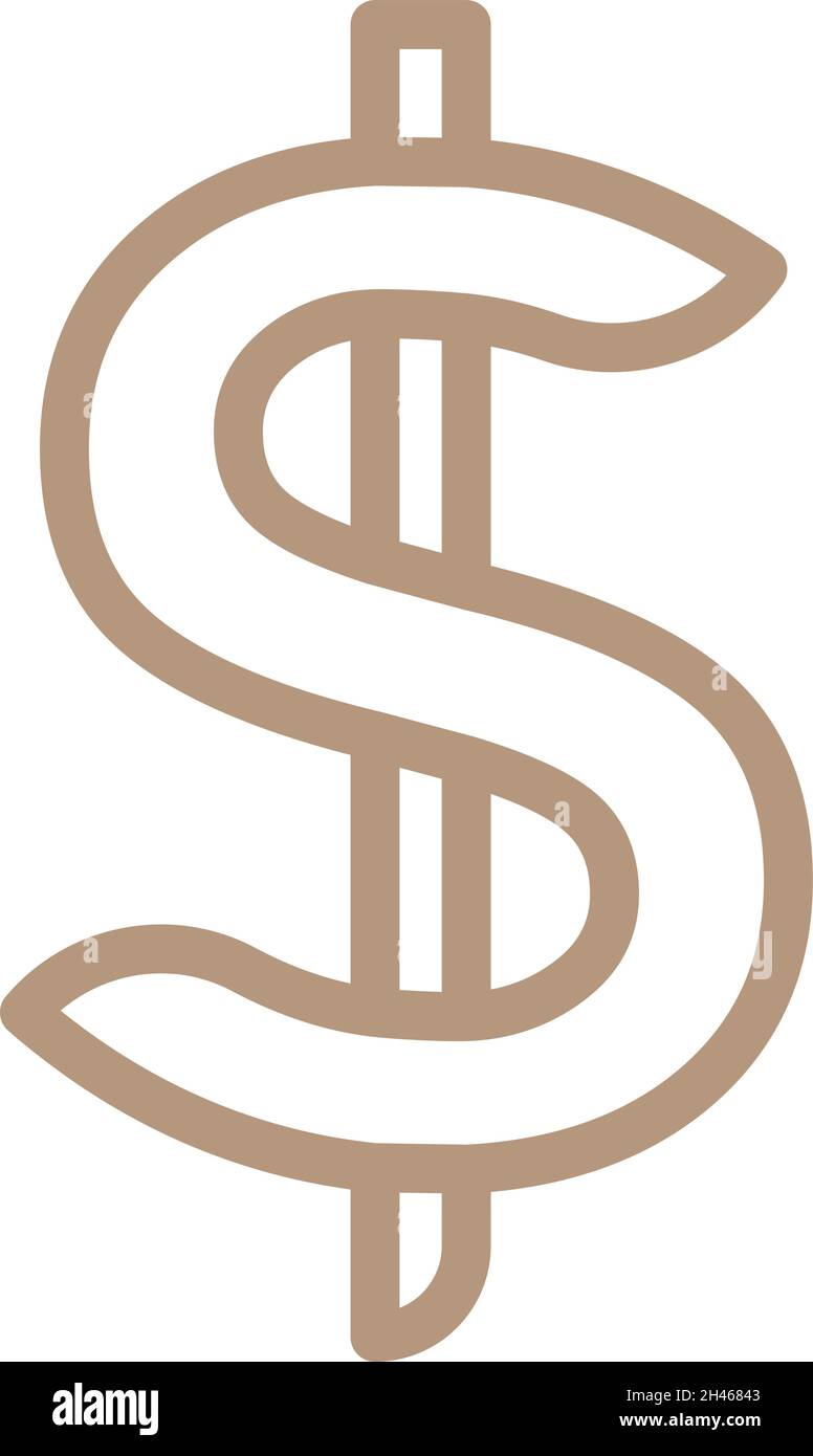 Dollar sign, illustration, vector, on a white background Stock Vector ...