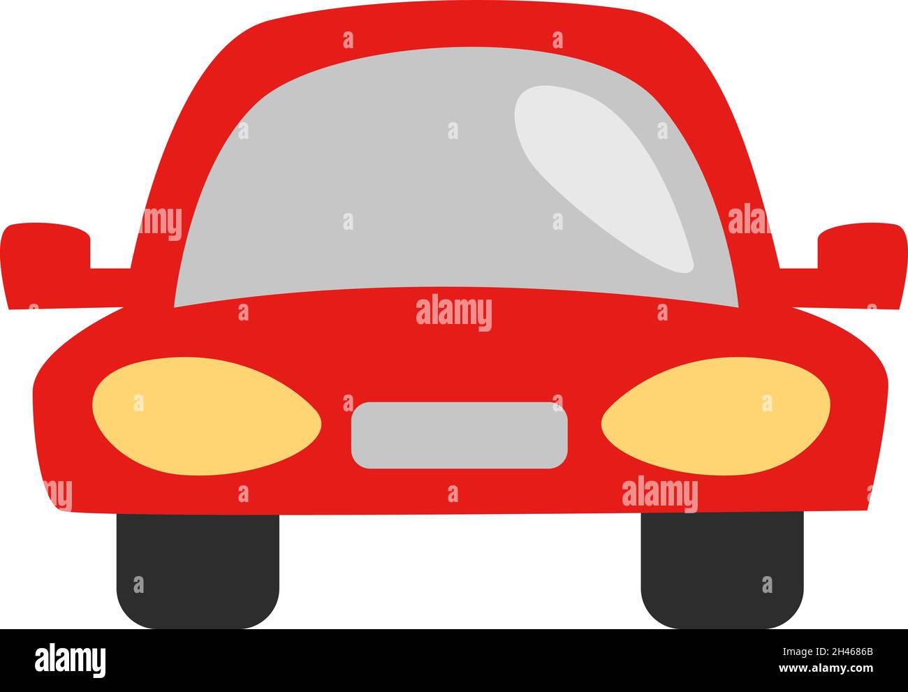 Bright red car, illustration, vector, on a white background Stock ...
