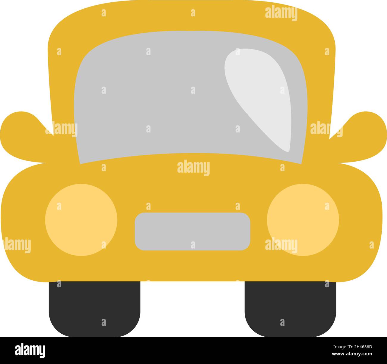Yellow town car, illustration, vector, on a white background Stock ...
