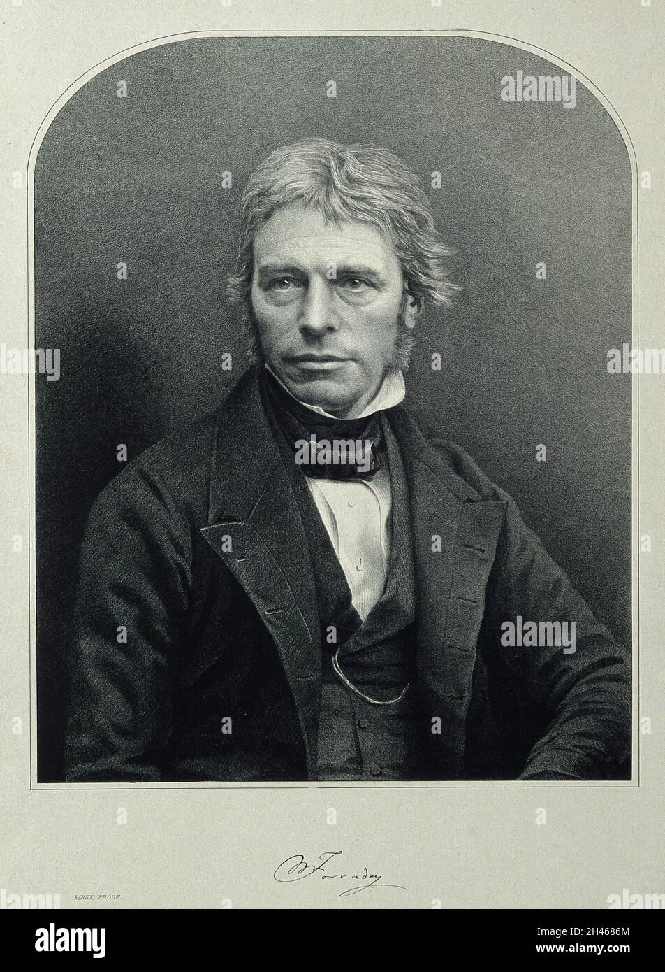 Michael Faraday. Lithograph Stock Photo - Alamy