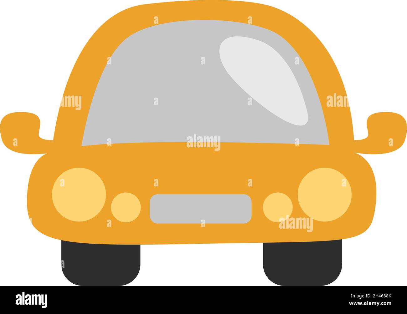 Small yellow car, illustration, vector, on a white background Stock ...