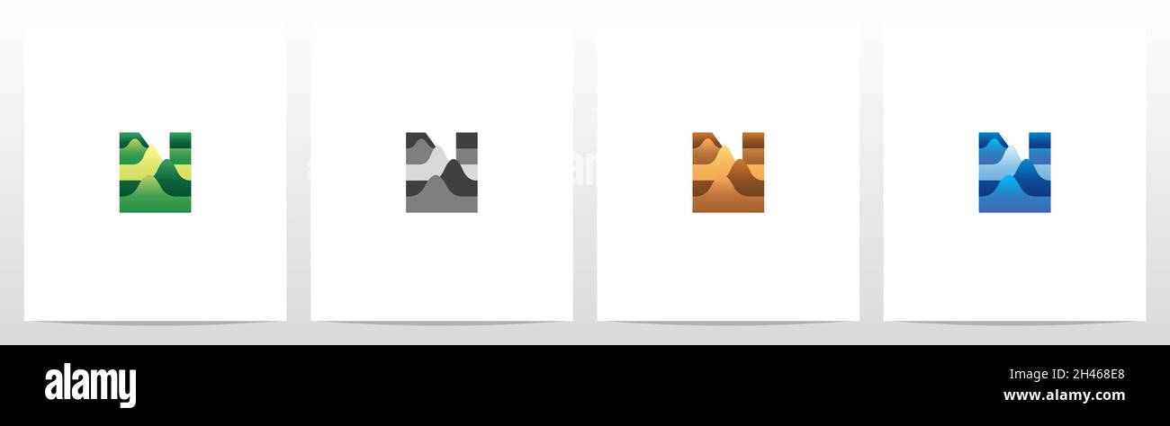 Terrain Landscape On Letter Logo Design N Stock Vector Image & Art - Alamy