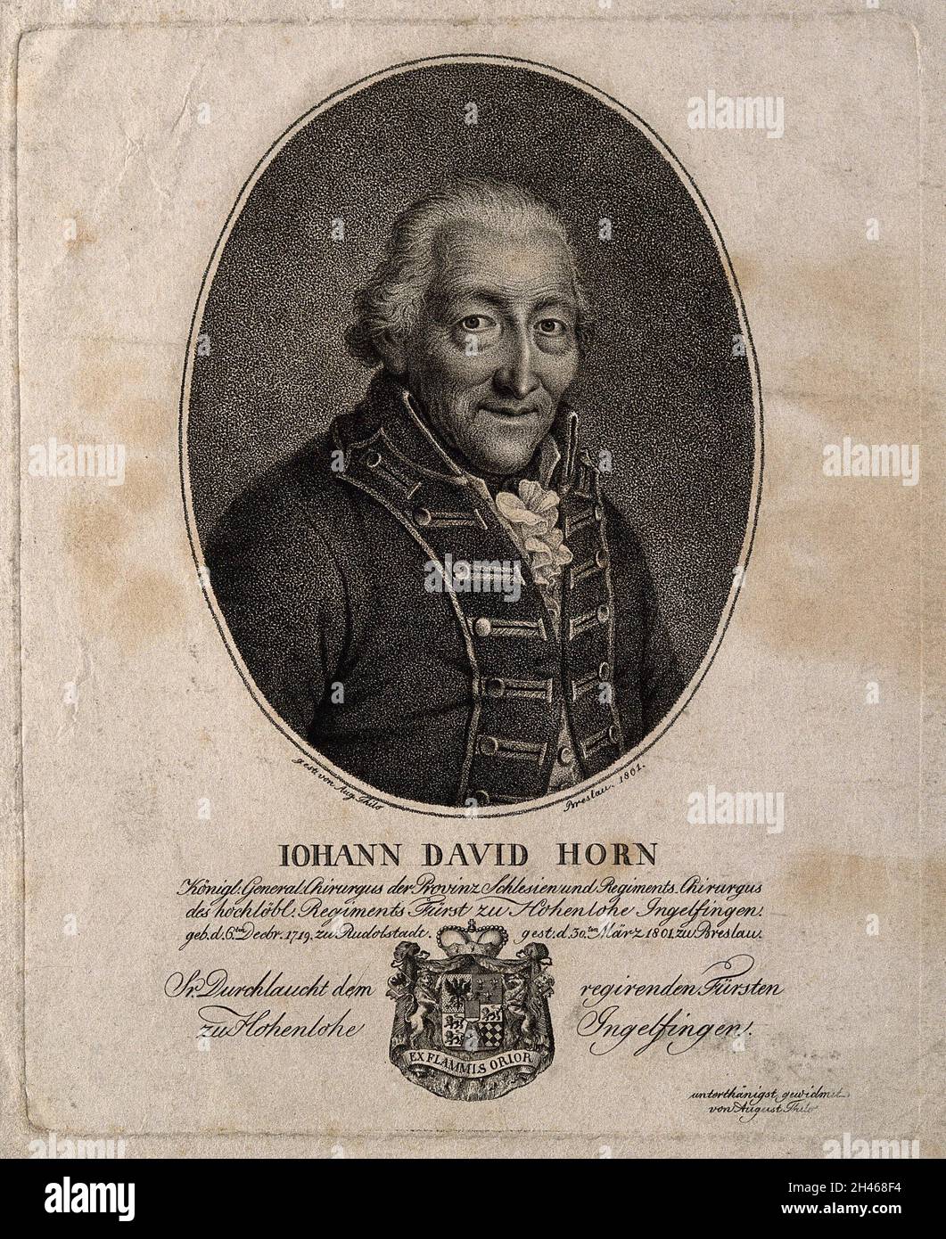 Johann David Horn. Line engraving by A. Thilo, 1801 Stock Photo - Alamy