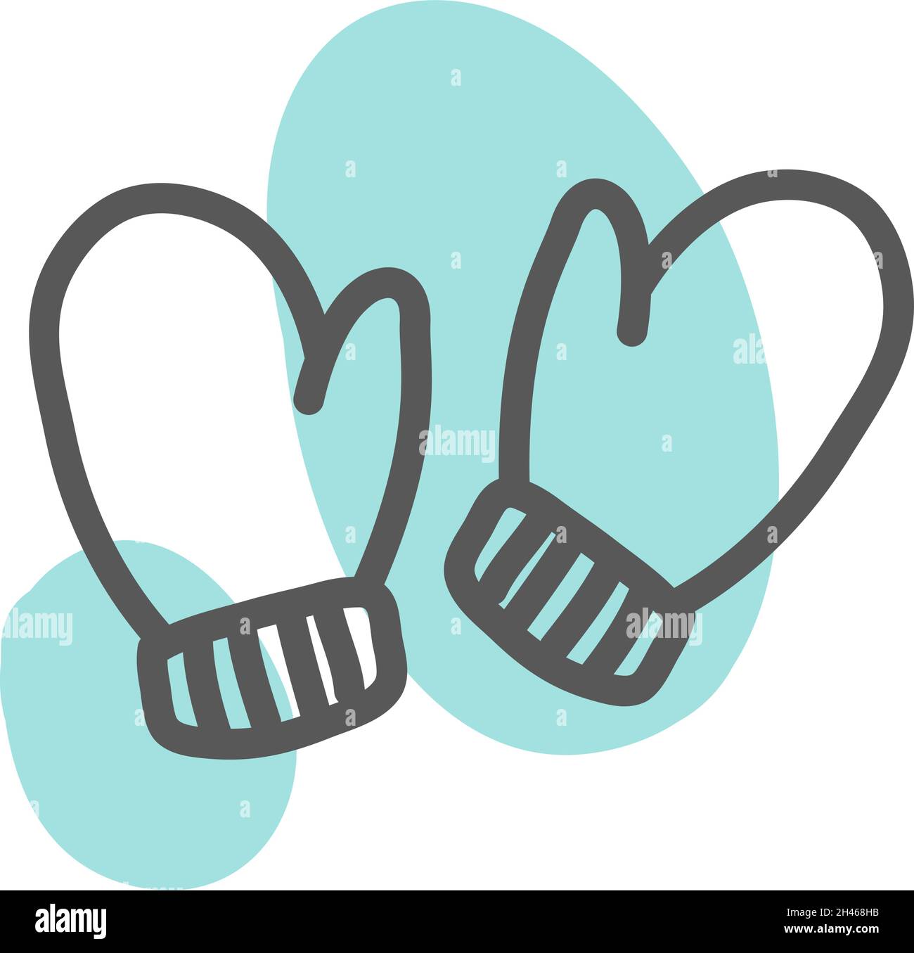 Blue mittens, illustration, vector, on a white background Stock Vector ...