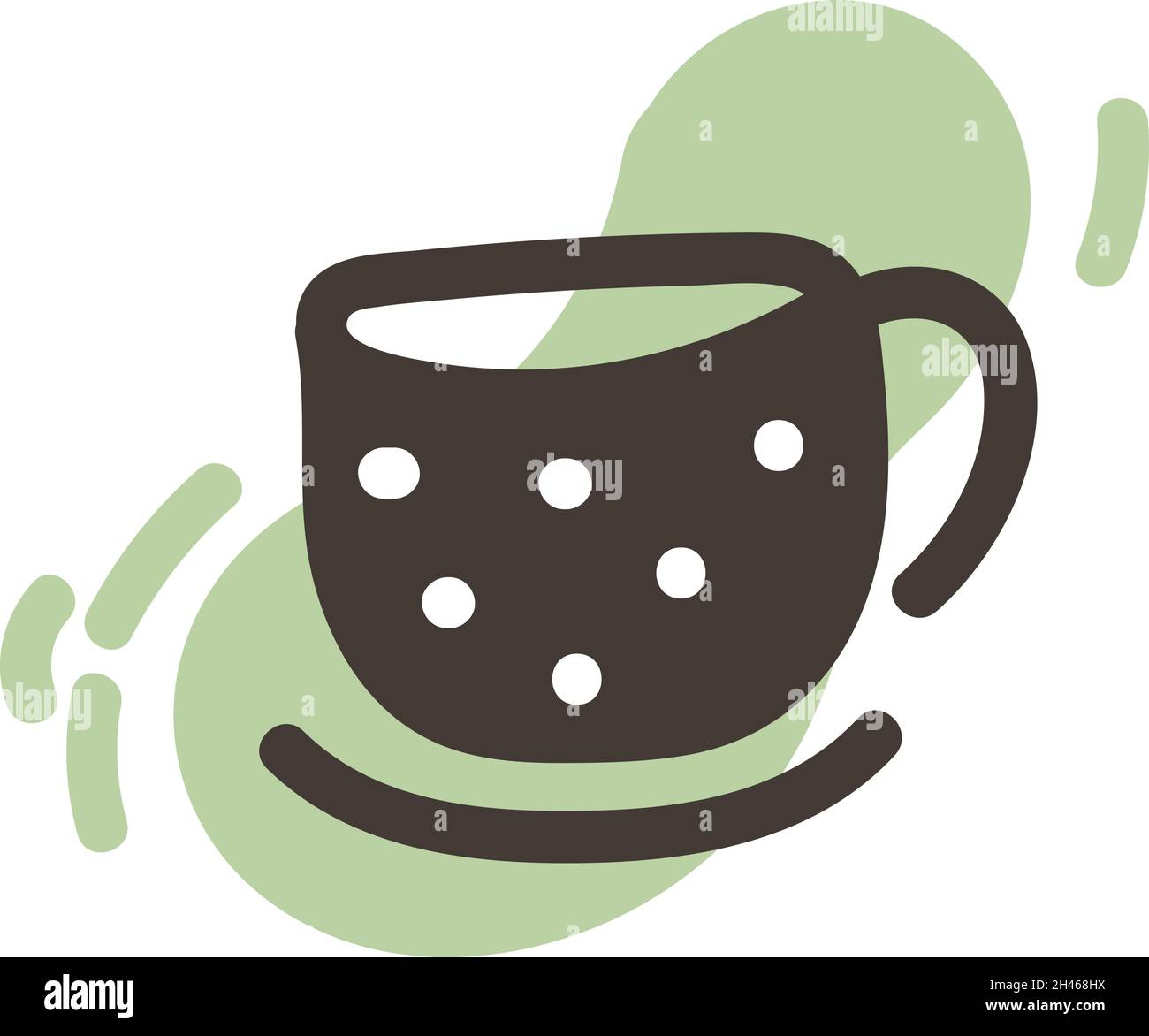 Cute little brown cup, illustration, vector, on a white background ...