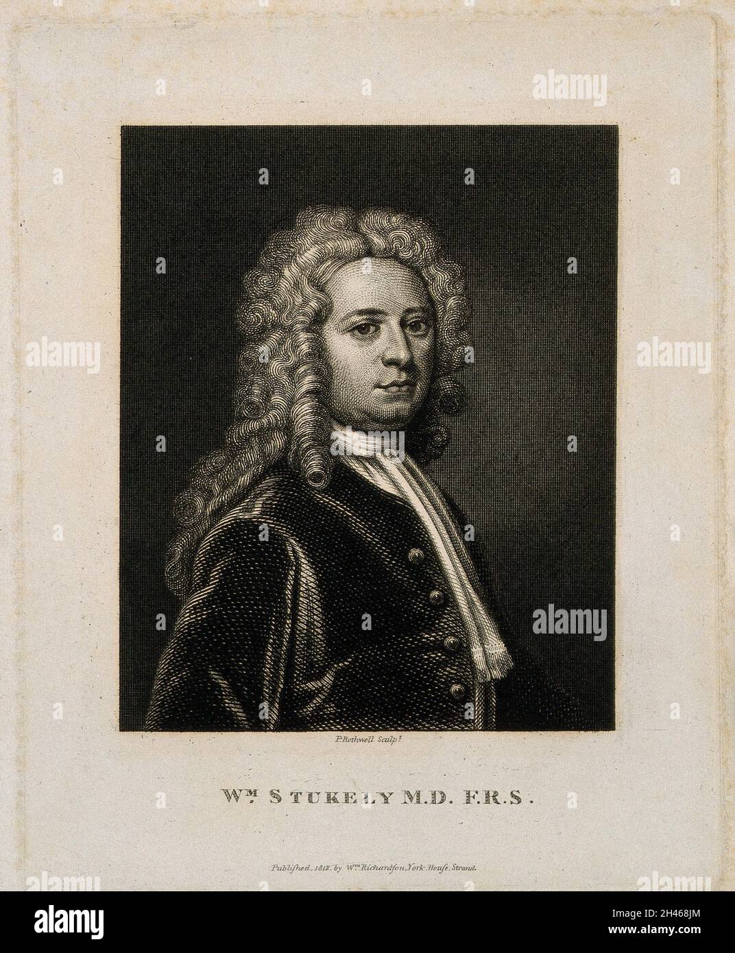 William Stukeley. Line engraving by P. Rothwell, 1812, after Sir G ...