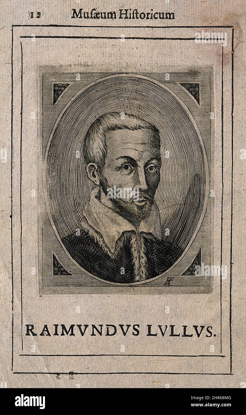 Ramón Lull [Lully]. Line engraving by A. Salmincio, 1640 Stock Photo ...