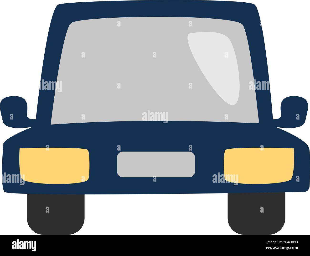 Dark blue car, illustration, vector, on a white background Stock Vector ...