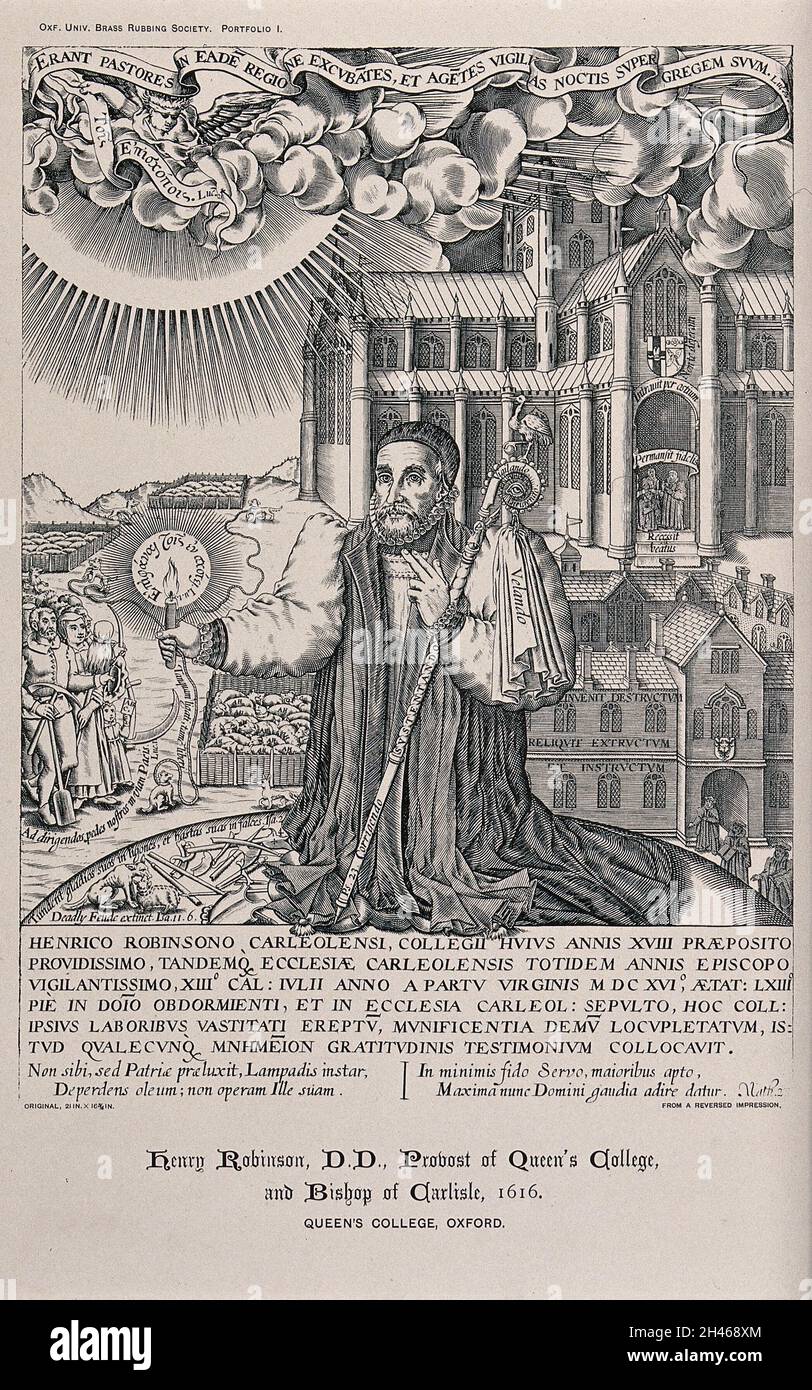 Henry Robinson, Provost of Queen's College, Oxford, shown in clerical ...