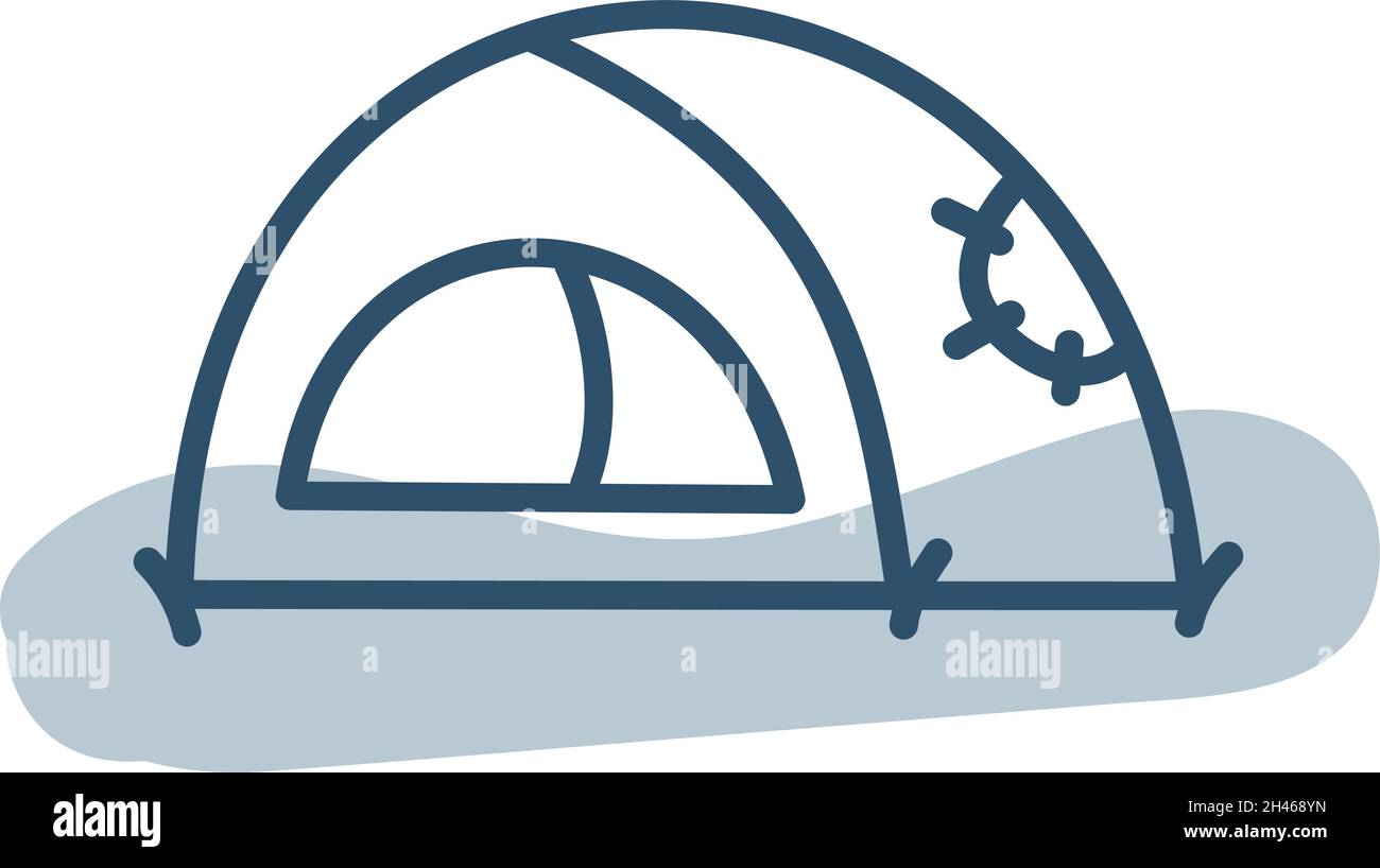 Old tent, illustration, vector, on a white background Stock Vector ...