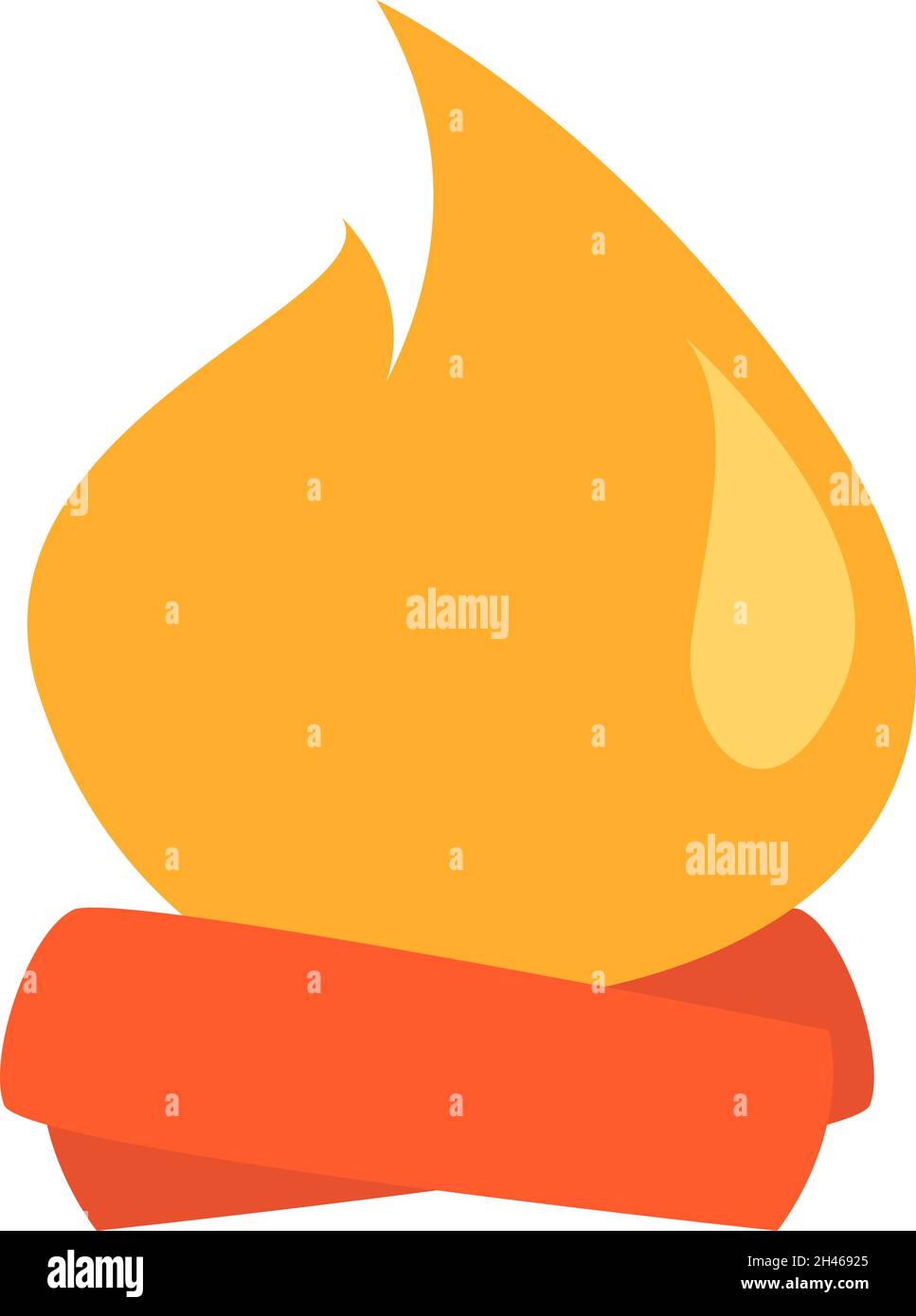Big bonfire, illustration, vector, on a white background Stock Vector ...
