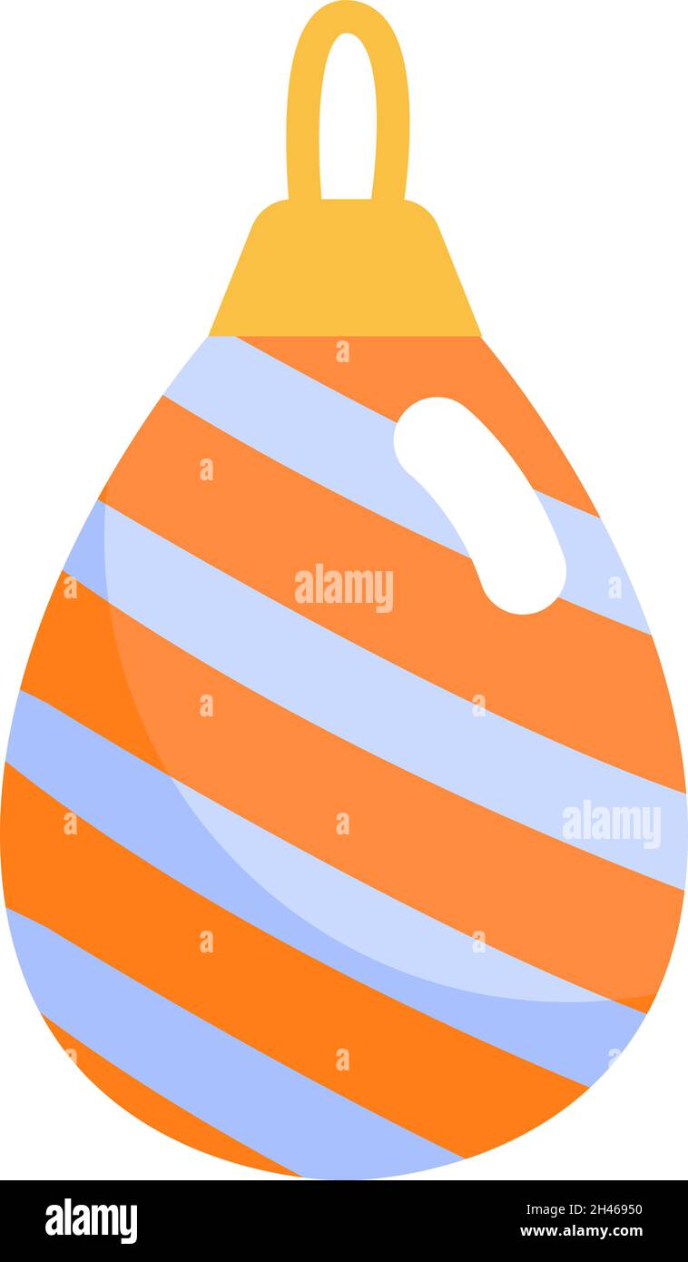 Christmas toy with orange stripes, illustration, vector, on a white ...