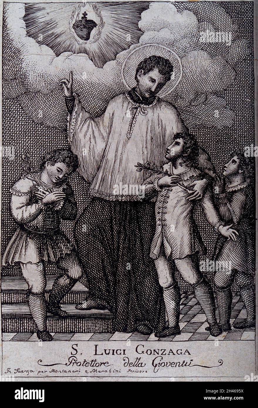 Saint Aloysius Gonzaga. Engraving Stock Photo - Alamy
